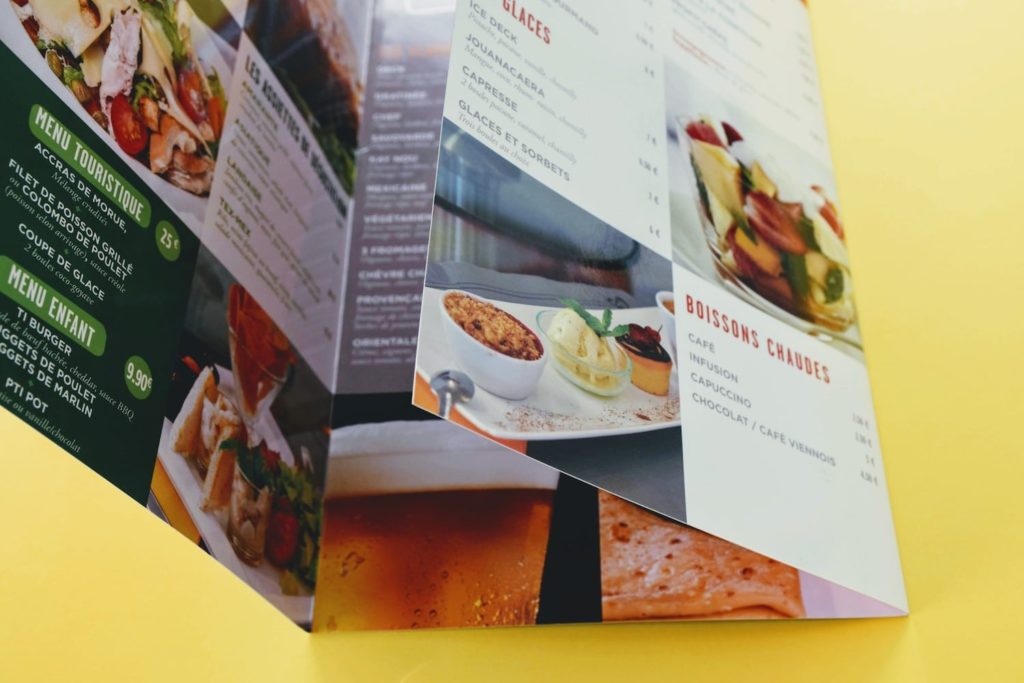 Menus, sets de table | Caraib Ediprint - Imprimerie en Martinique